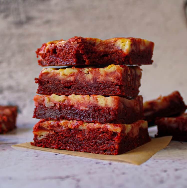 Red Velvet Cheesecake Swirl Brownies | Crisp and Crumble